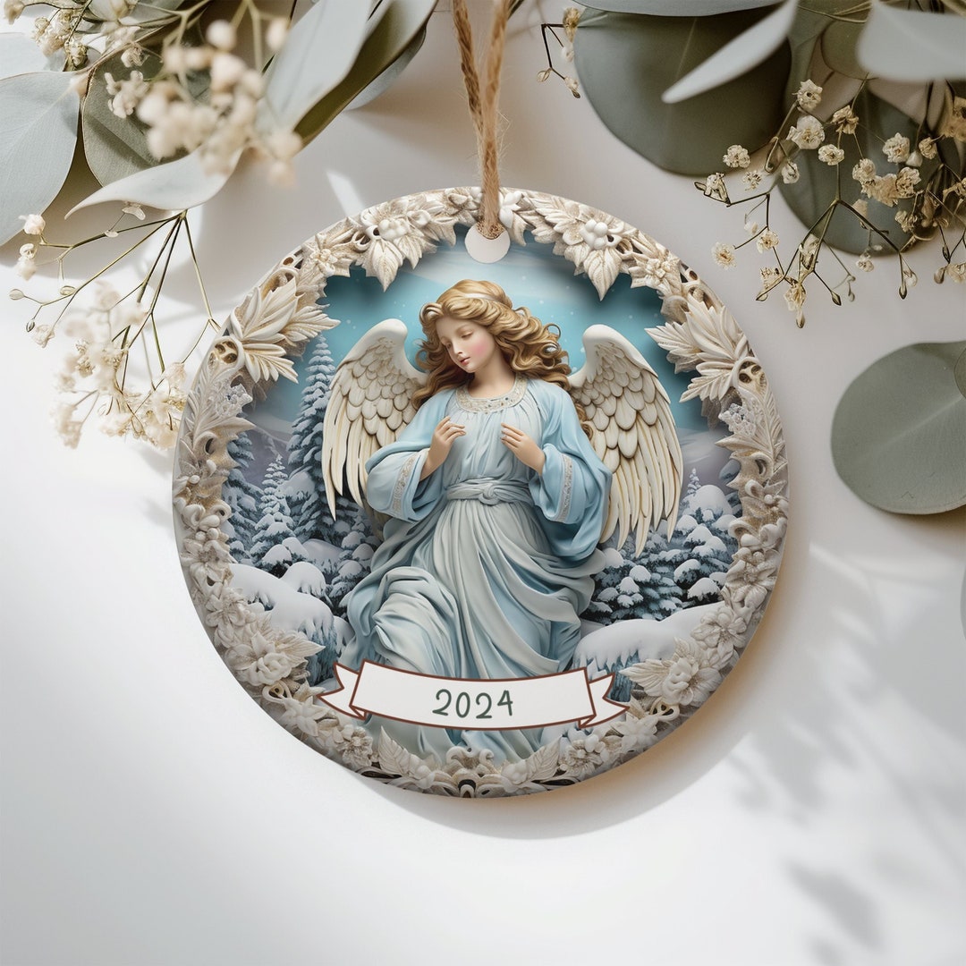 Angel Ornament Christmas Tree Decor Customized Guardian Angel Gift ...