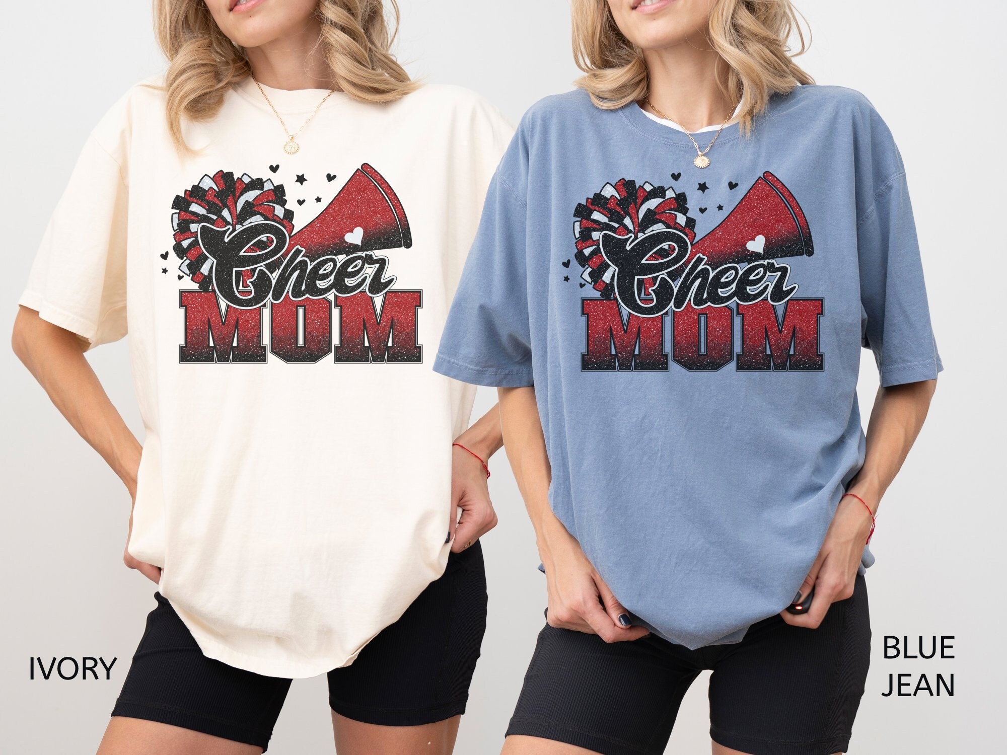 Cheer Mom Merch Shirt Red Black Print Cheerleader Mom Tee Loud and ...