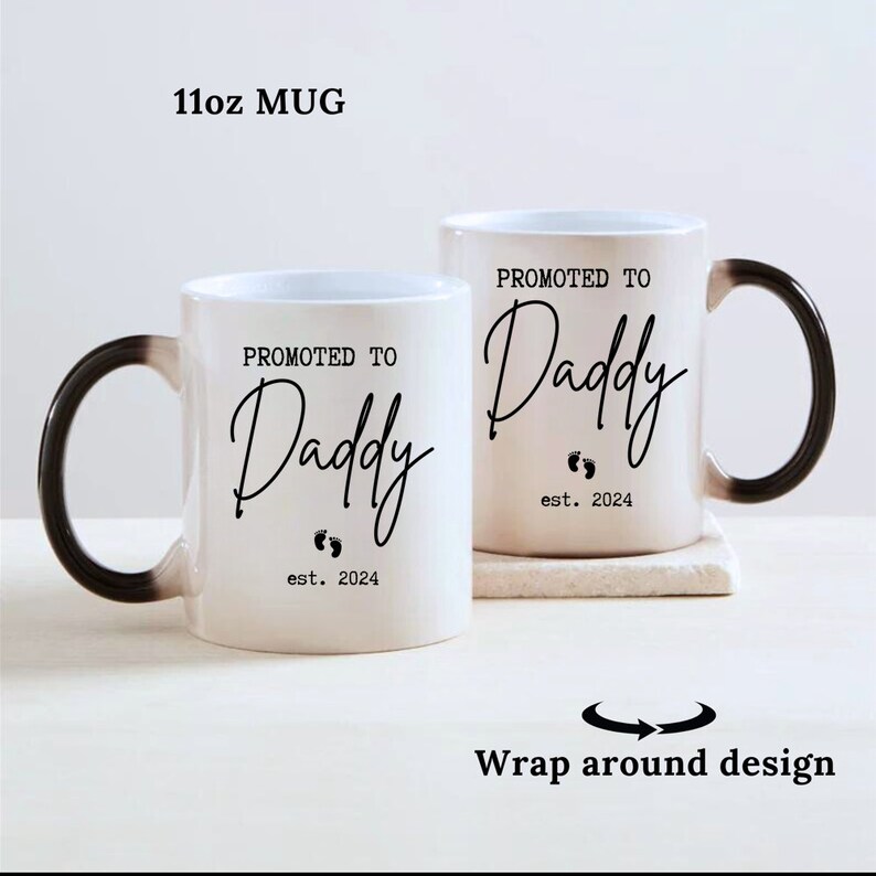 Color Changing Coffee Mug Promoted to Daddy 2024 Perfect New Dad Gift ...