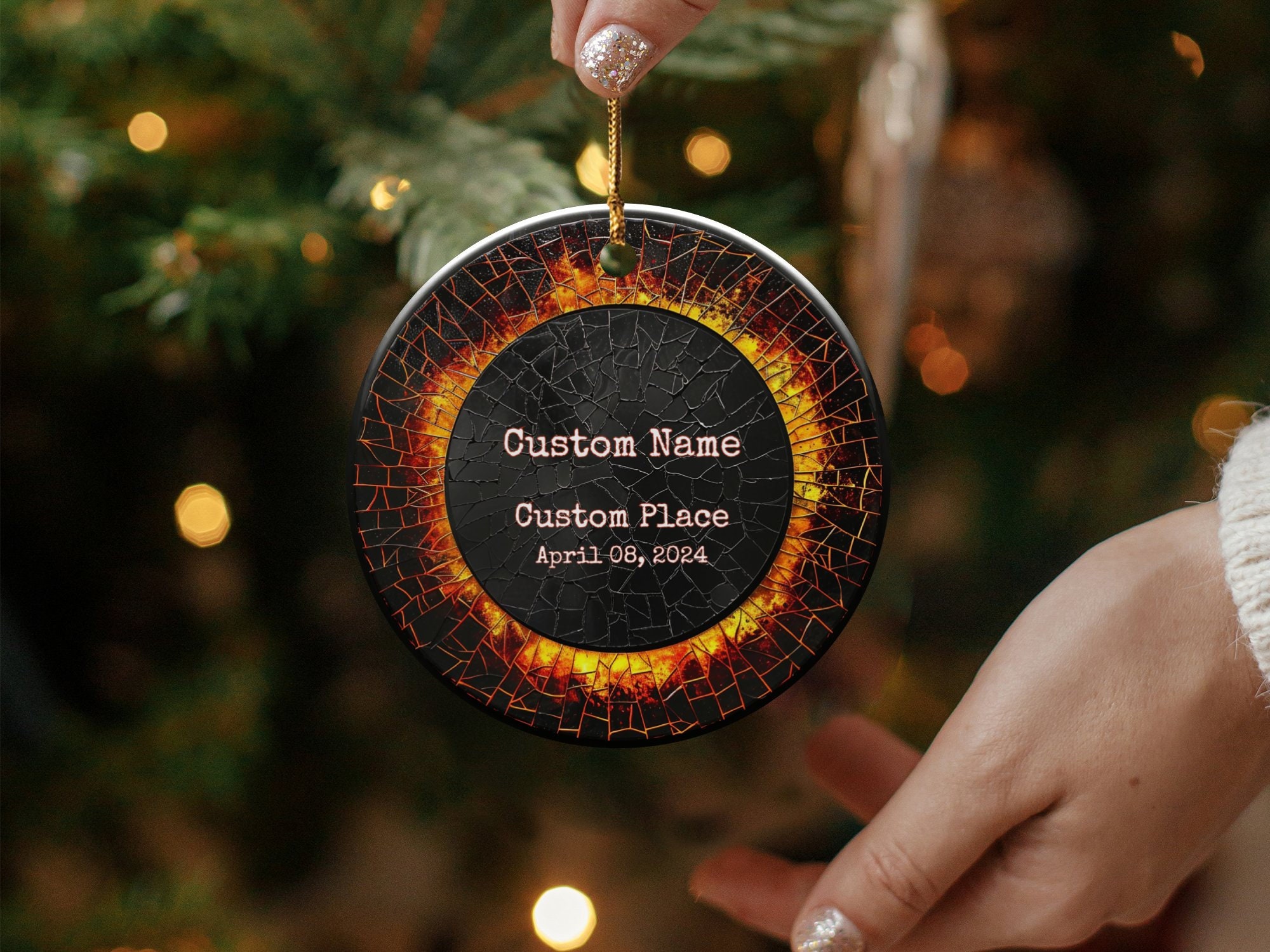 Personalized Solar Eclipse 2024 Ornament Custom Total Solar Eclipse ...