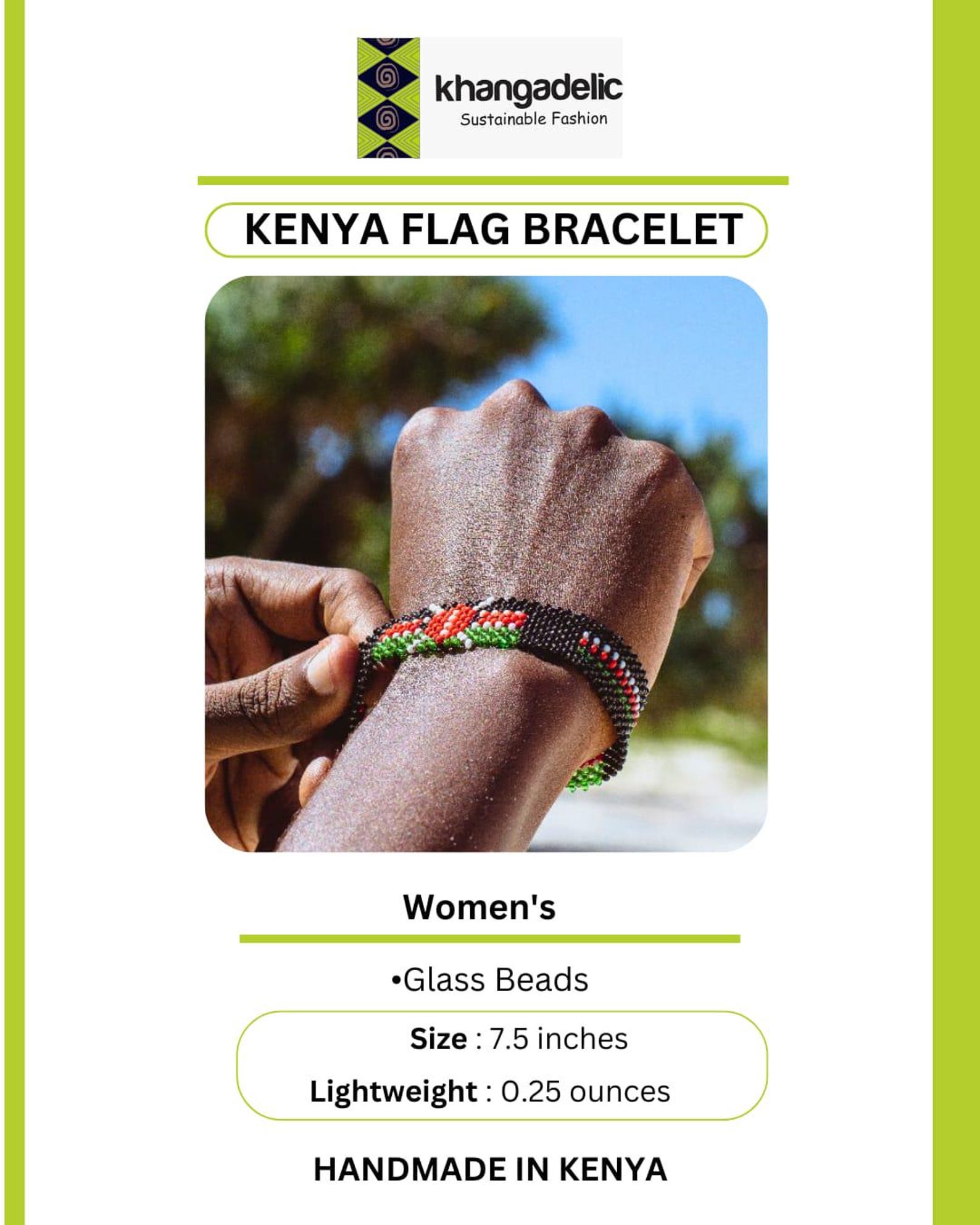 Kenyan Flag Beaded Bracelet: Unisex African Pride Jewelry - Etsy