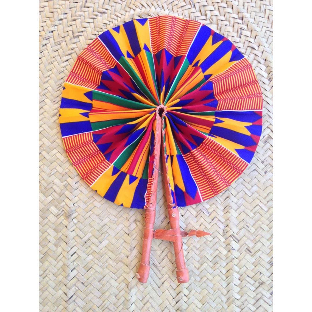 Ankara Fabric Hand Fan With Leather Handle, African Decor - Etsy