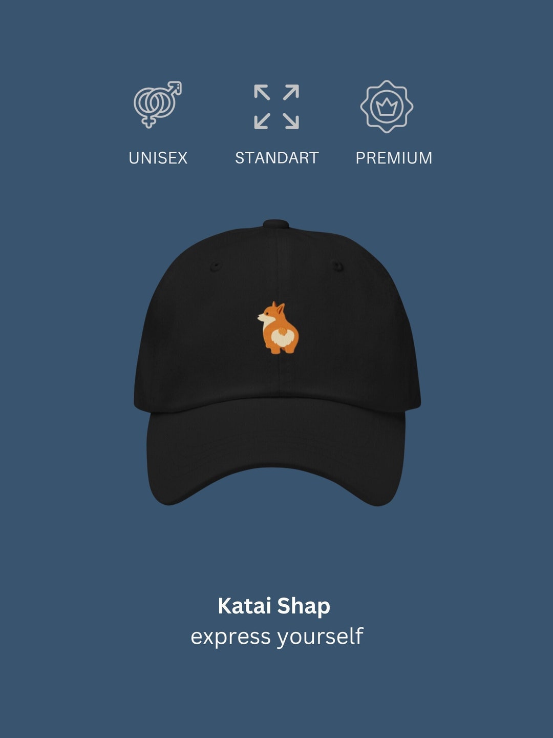 Baseball Cap With Corgi Dog Embroidery - Etsy