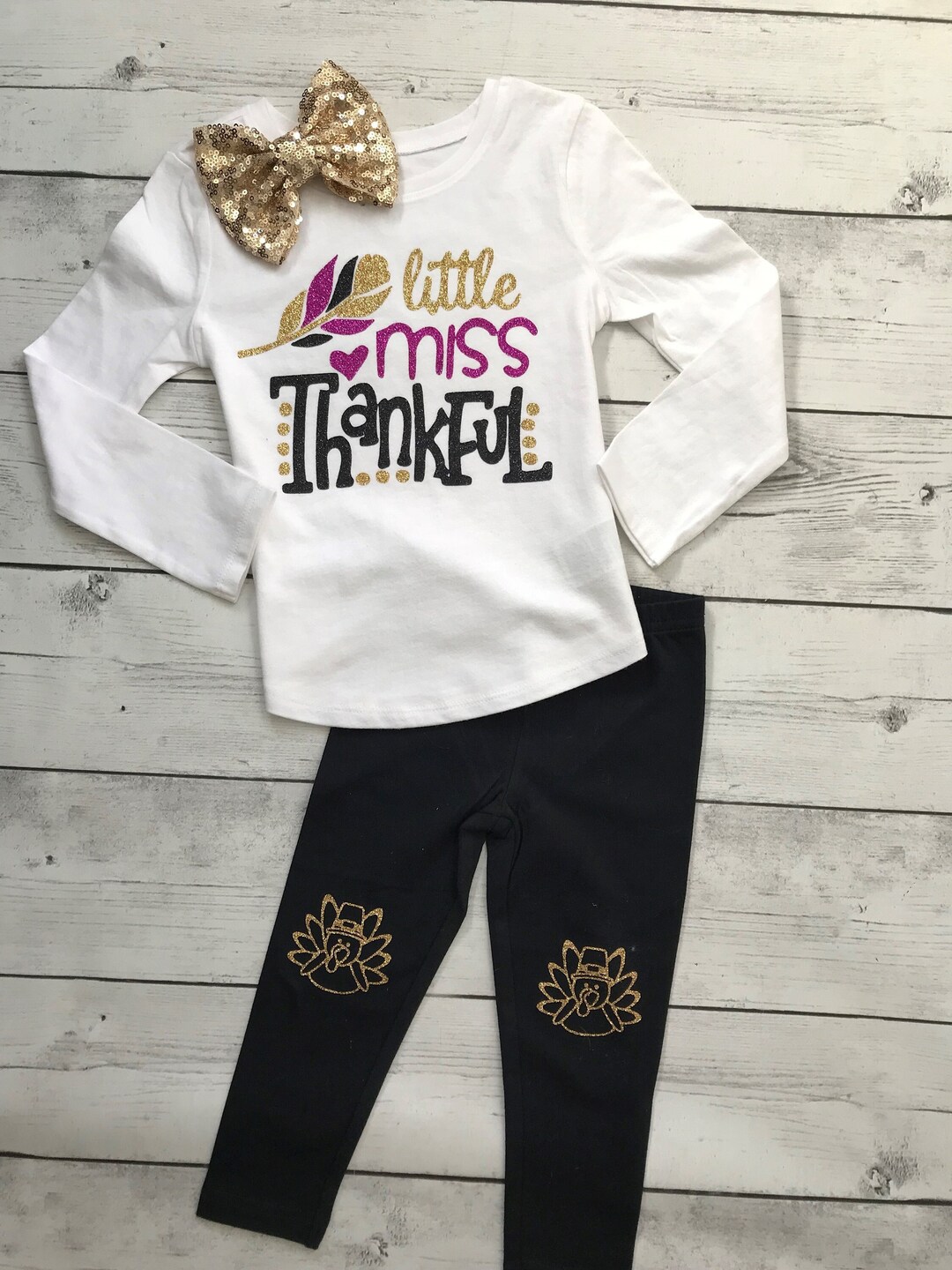 Little Miss Thankful, Girls Thanksgiving Outfit, Thanksgiving Outfit ...