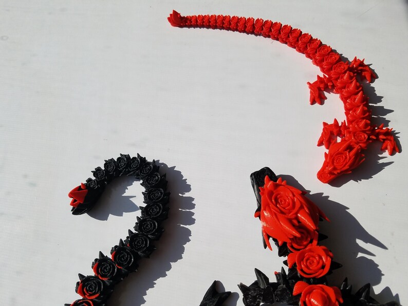Articulated Rose Dragon Toy Cinderwing 3D Printed Poseable Dragon ...