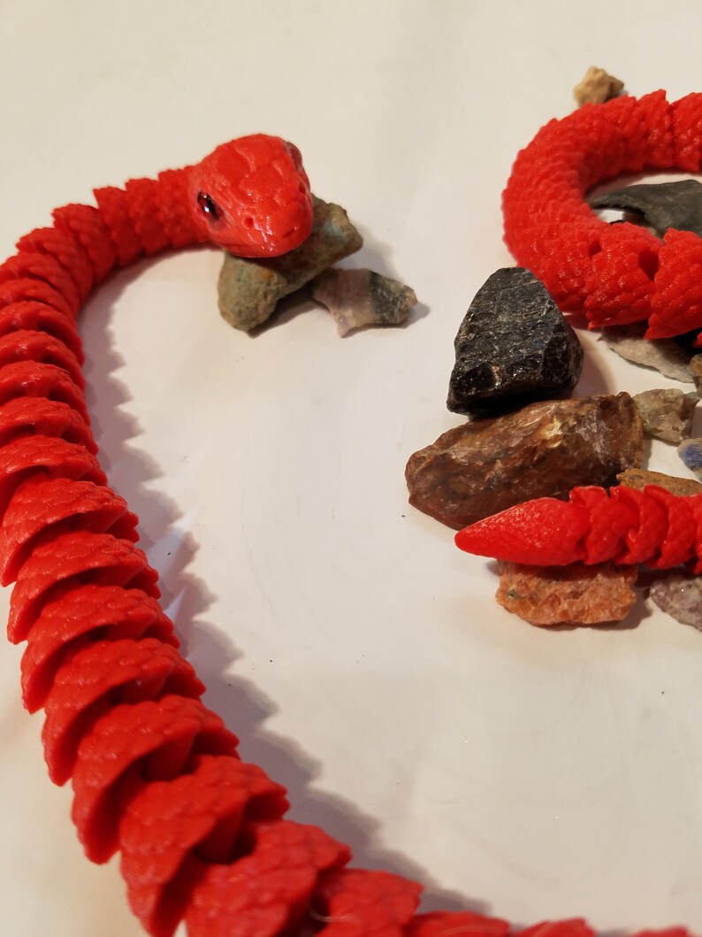 Poseable Viper Snake Toy | 3D Printed Realistic Snake | Flexible ...