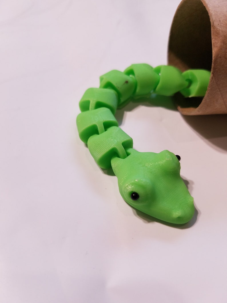 Flexible Snake Toy 3D Printed Articulated Snake Poseable Snake Figurine ...