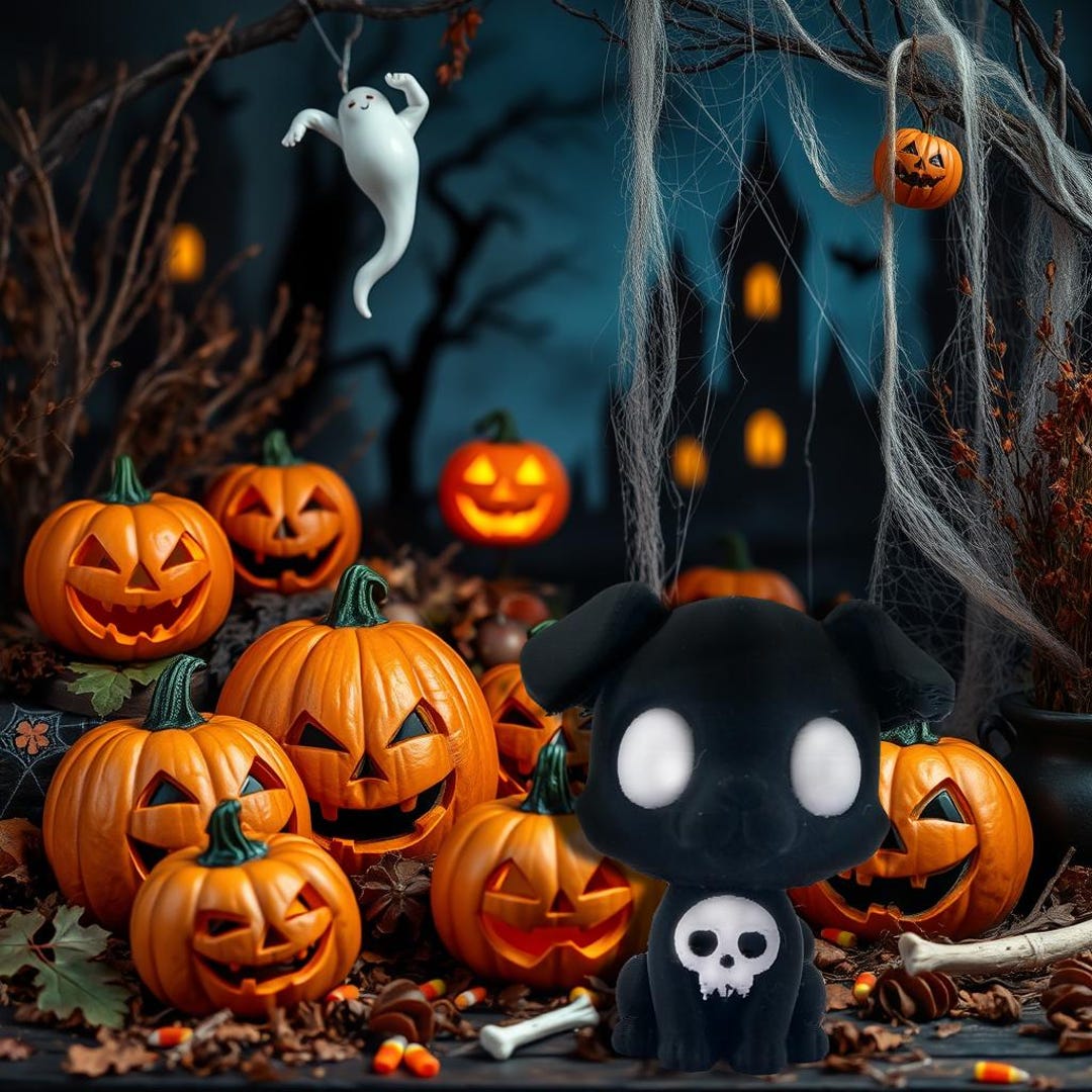 Halloween Spooky Puppy Figurine Dog Decoration Halloween Dog Statue ...