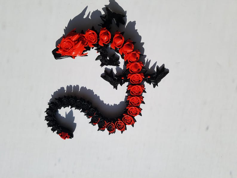 Articulated Rose Dragon Toy Cinderwing 3D Printed Poseable Dragon ...