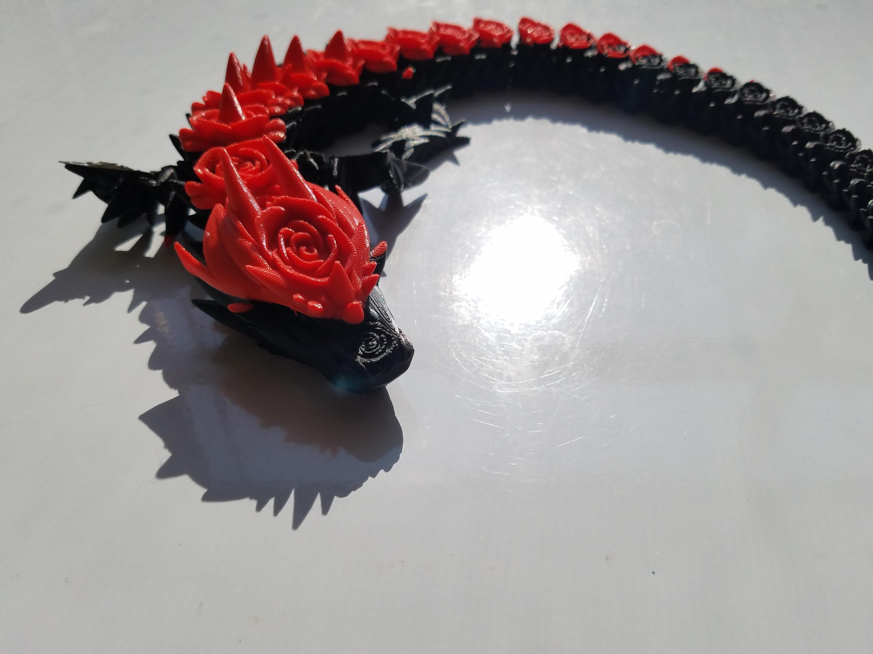 Articulated Rose Dragon Toy Cinderwing 3D Printed Poseable Dragon ...