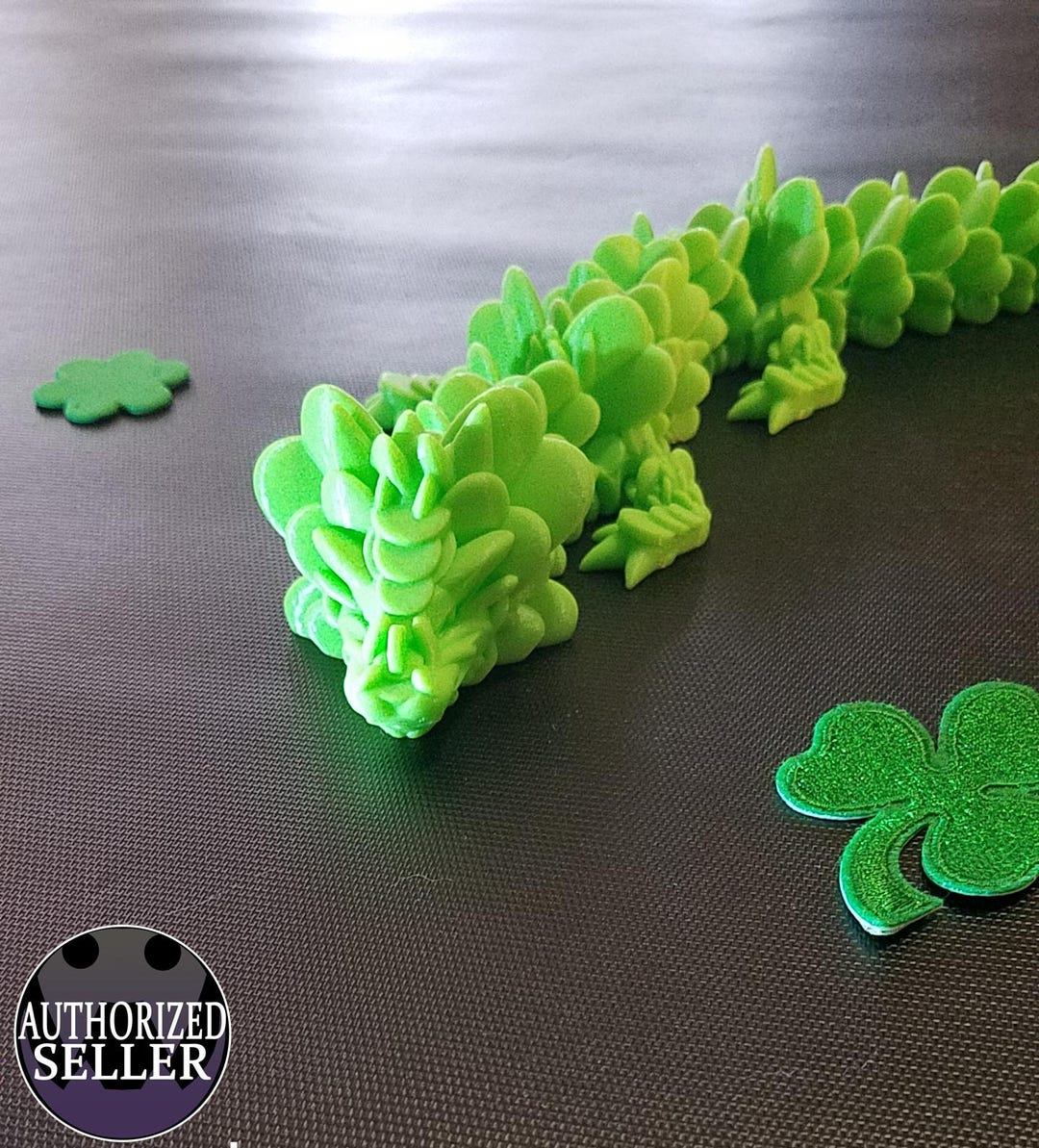 Articulated Clover Dragon Toy | 3D Printed Poseable Dragon | Flexible ...