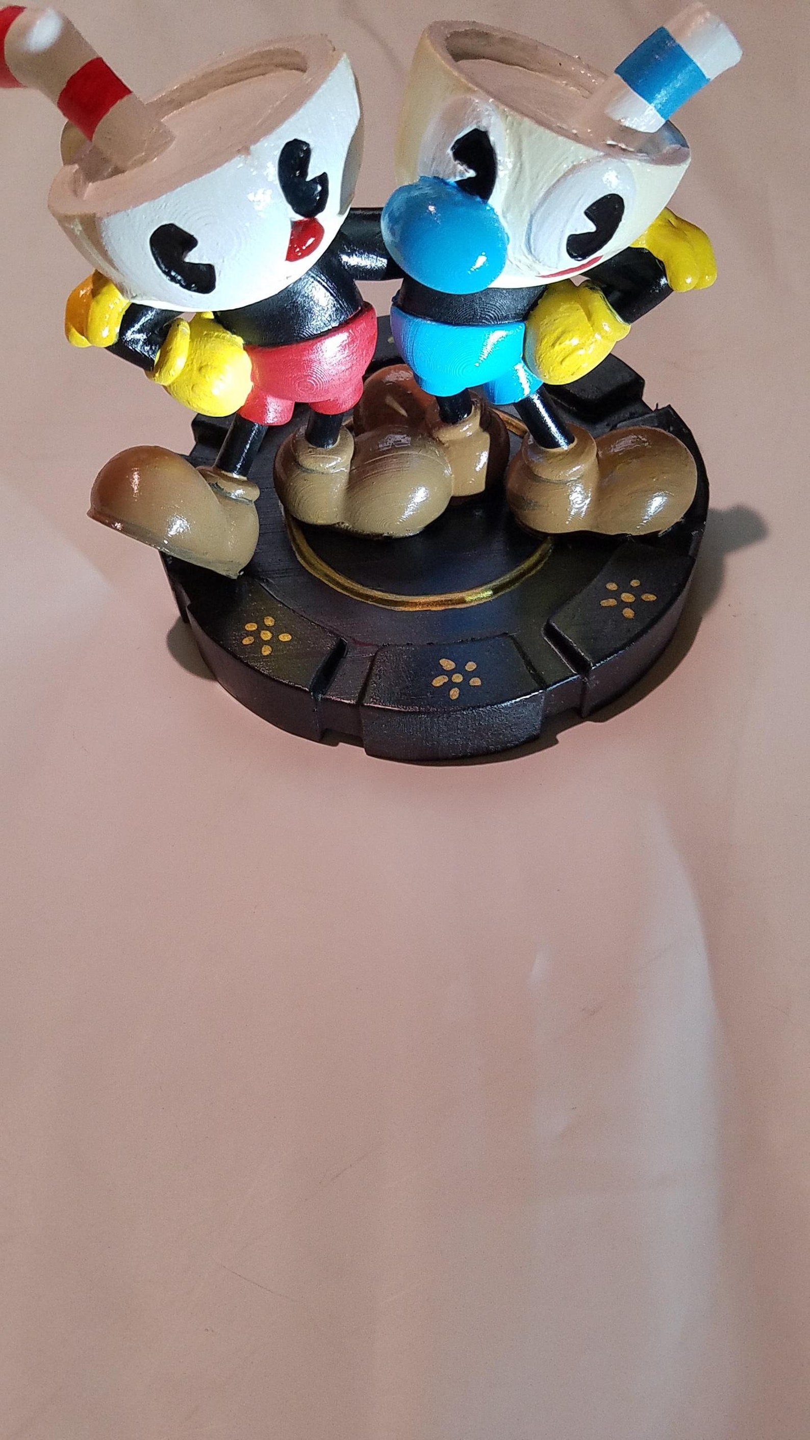 Handpainted Cuphead and Mugman Statue Collectible Video Game Decor ...