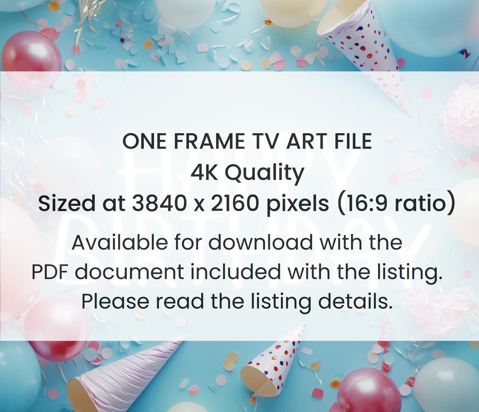 Happy Birthday Frame TV Art 4K | Samsung Frame TV Art | Birthday Party ...