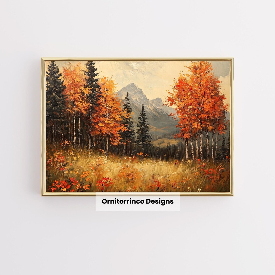 Moody Fall Landscape Artwork Digital Prints PRINTABLE Wall Art Trendy ...
