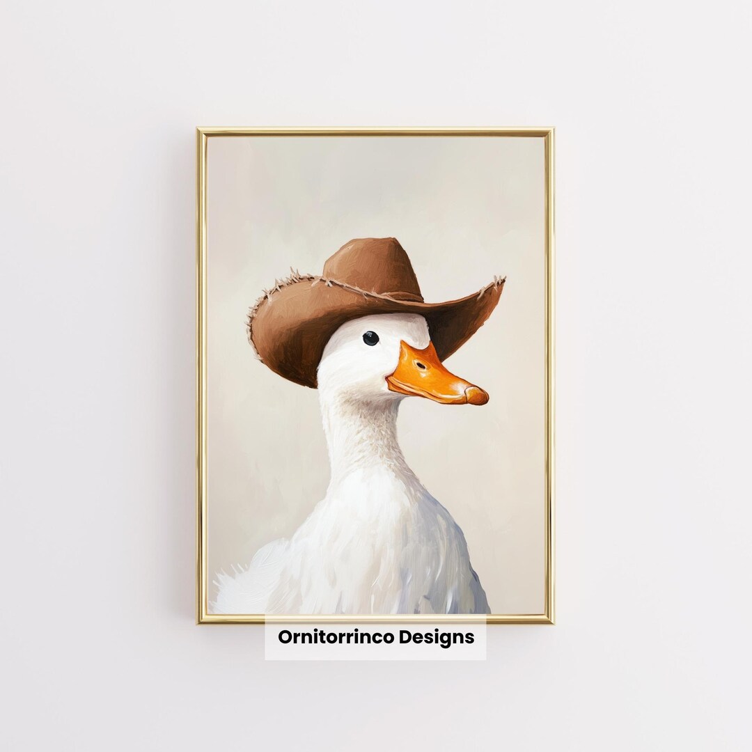 Duck Wearing Cowboy Hat Digital Print | Western Home Decor | PRINTABLE ...