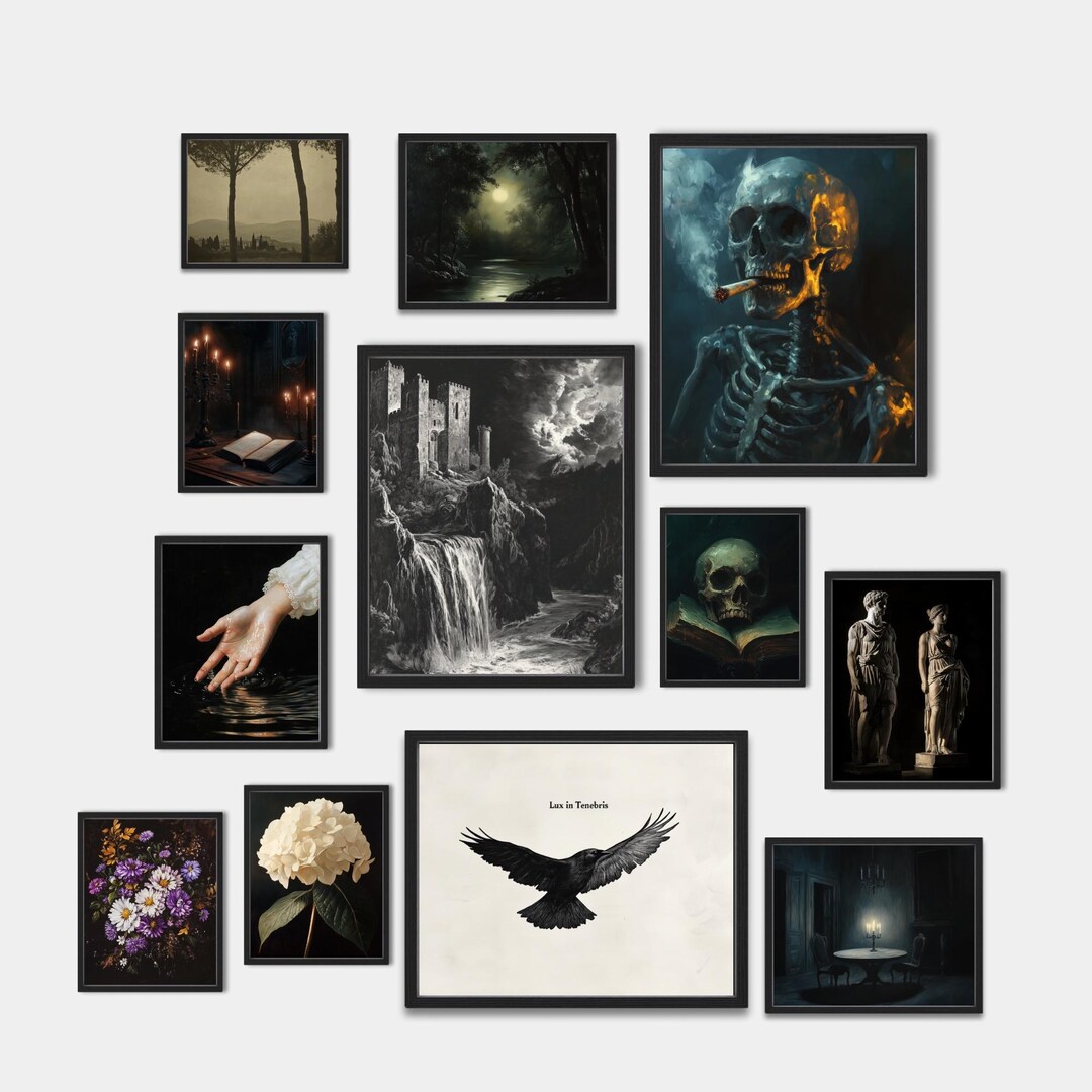 Dark Academia Room Decor SET of 12 Gothic Home Decor Dark Academia ...