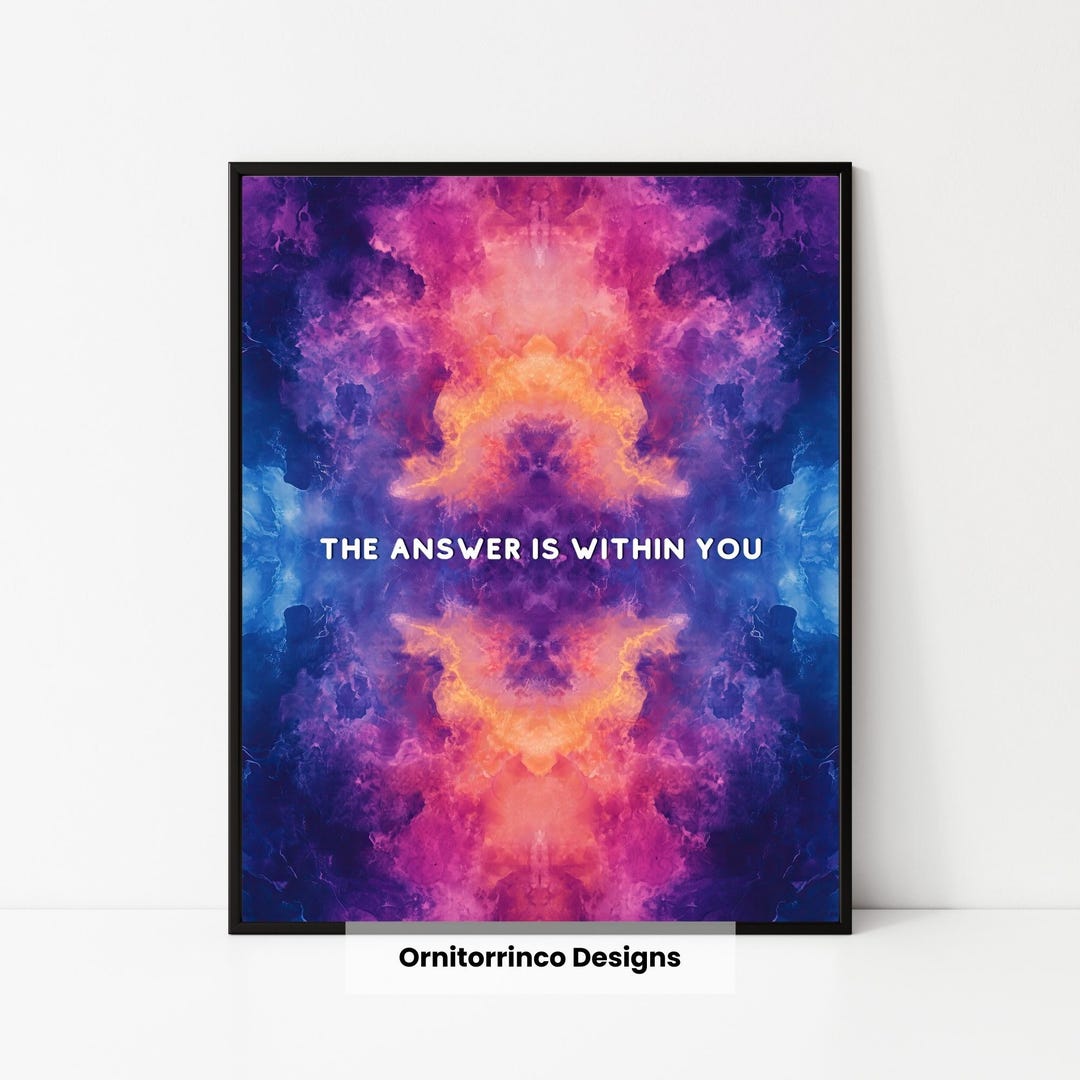 Affirmation Wall Art the Answer is Within You Inspirational Poster Home ...