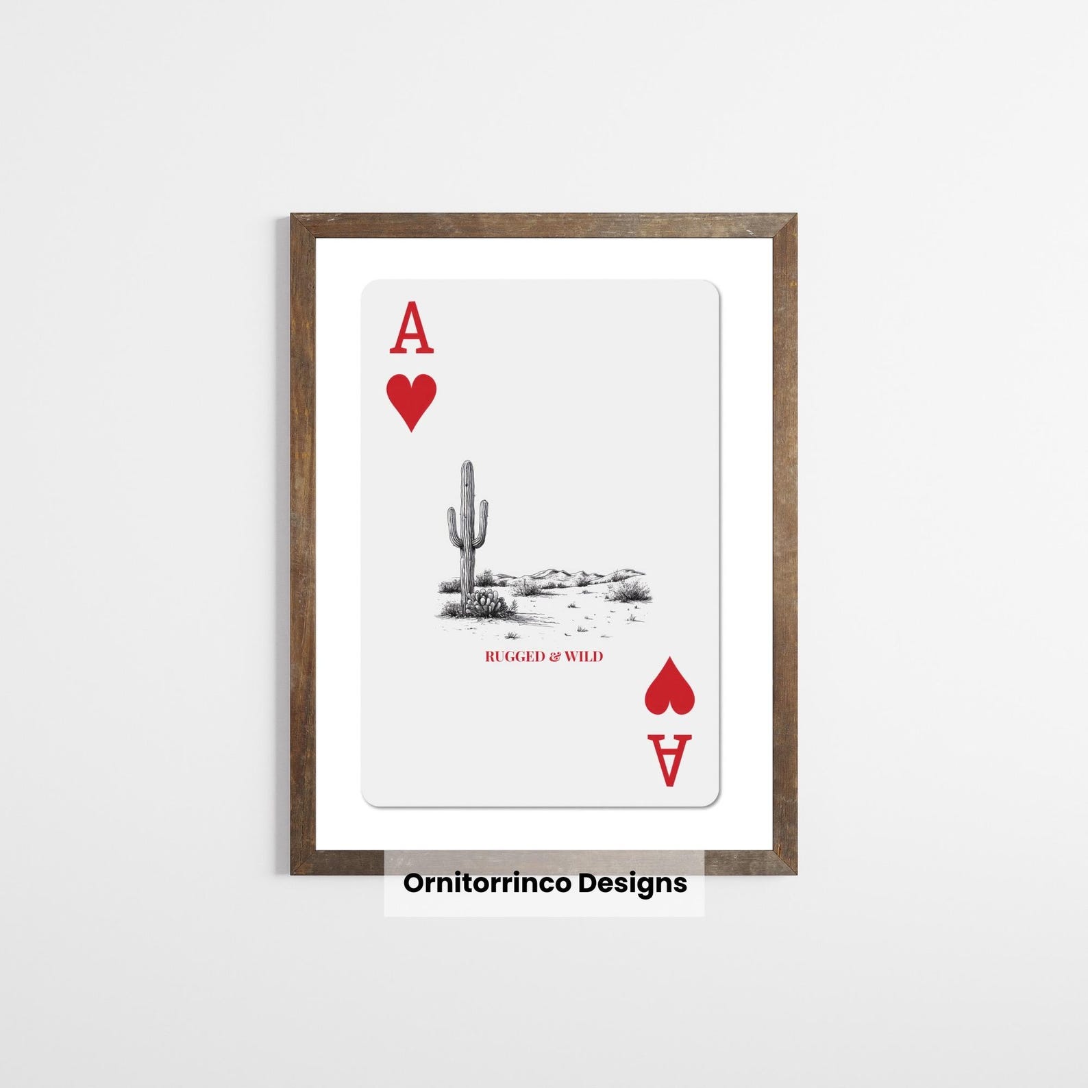 Desert Playing Card Digital Print | Vintage Western Wall Art | Western ...
