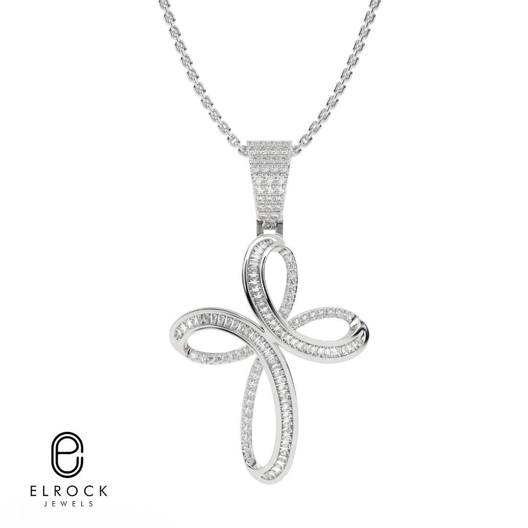 14k Solid Gold Diamond Infinity Cross Necklace for Women | Christian ...