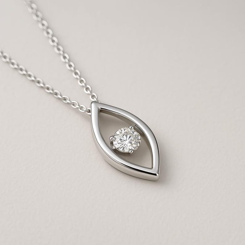 14k Solid Gold Dancing Diamond Necklace, Lab Grown Moving Diamond ...