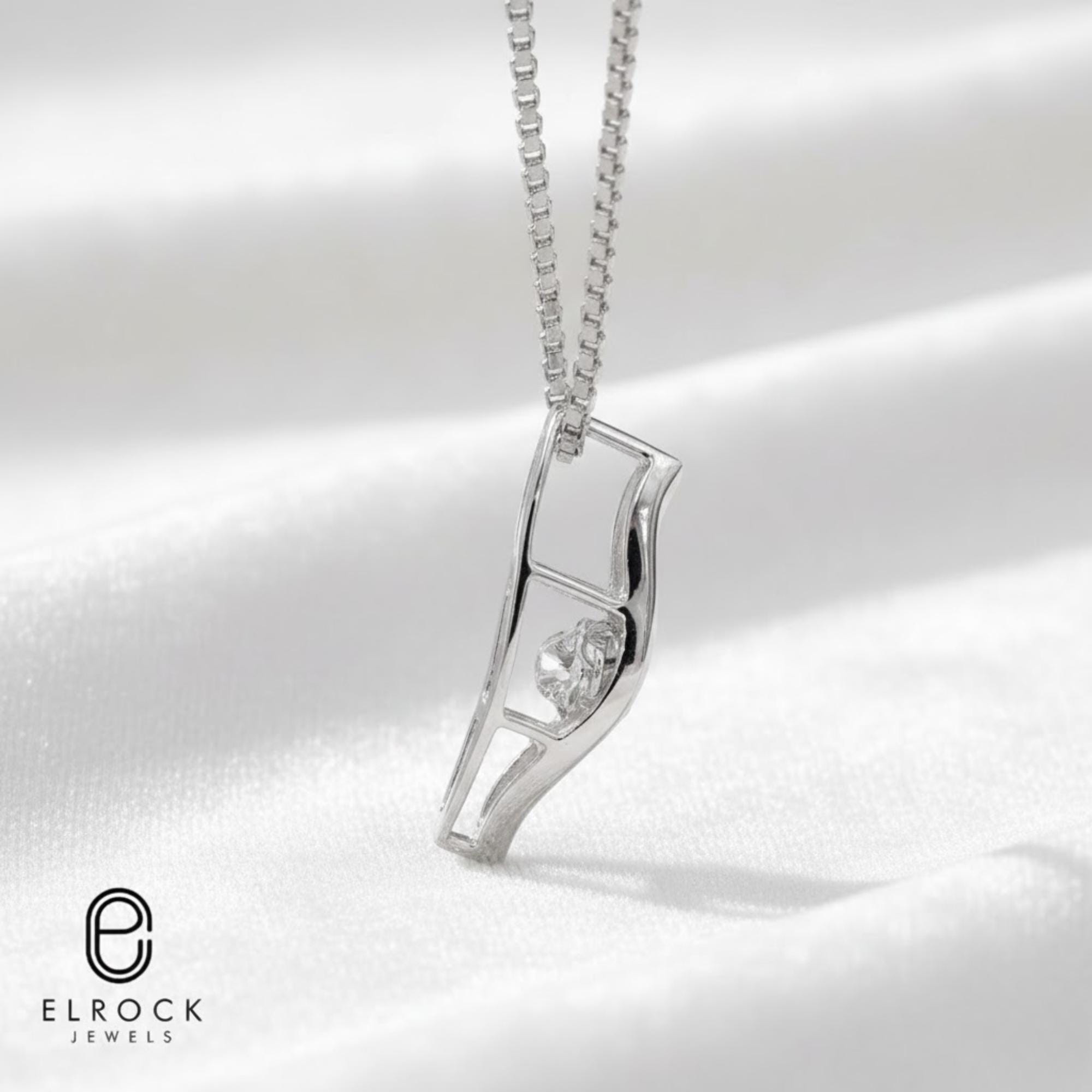 14k Solid Gold Dancing Diamond Necklace, Lab Grown Moving Diamond ...