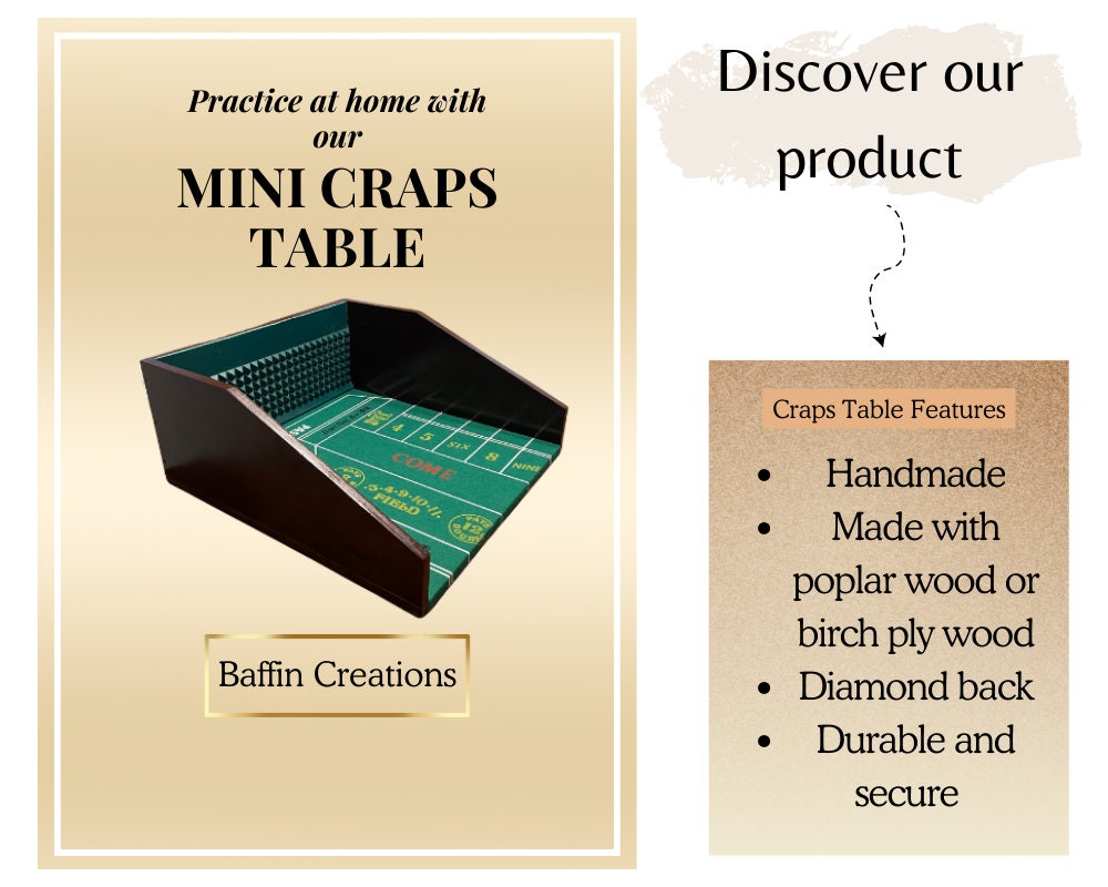 Practice Craps Table With Diamond Backing - Etsy
