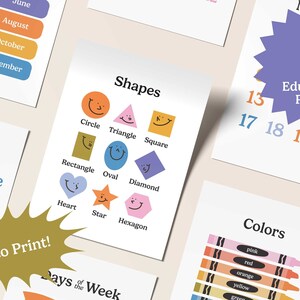 Colorful Educational Classroom Posters, Homeschool Printables, Digital ...