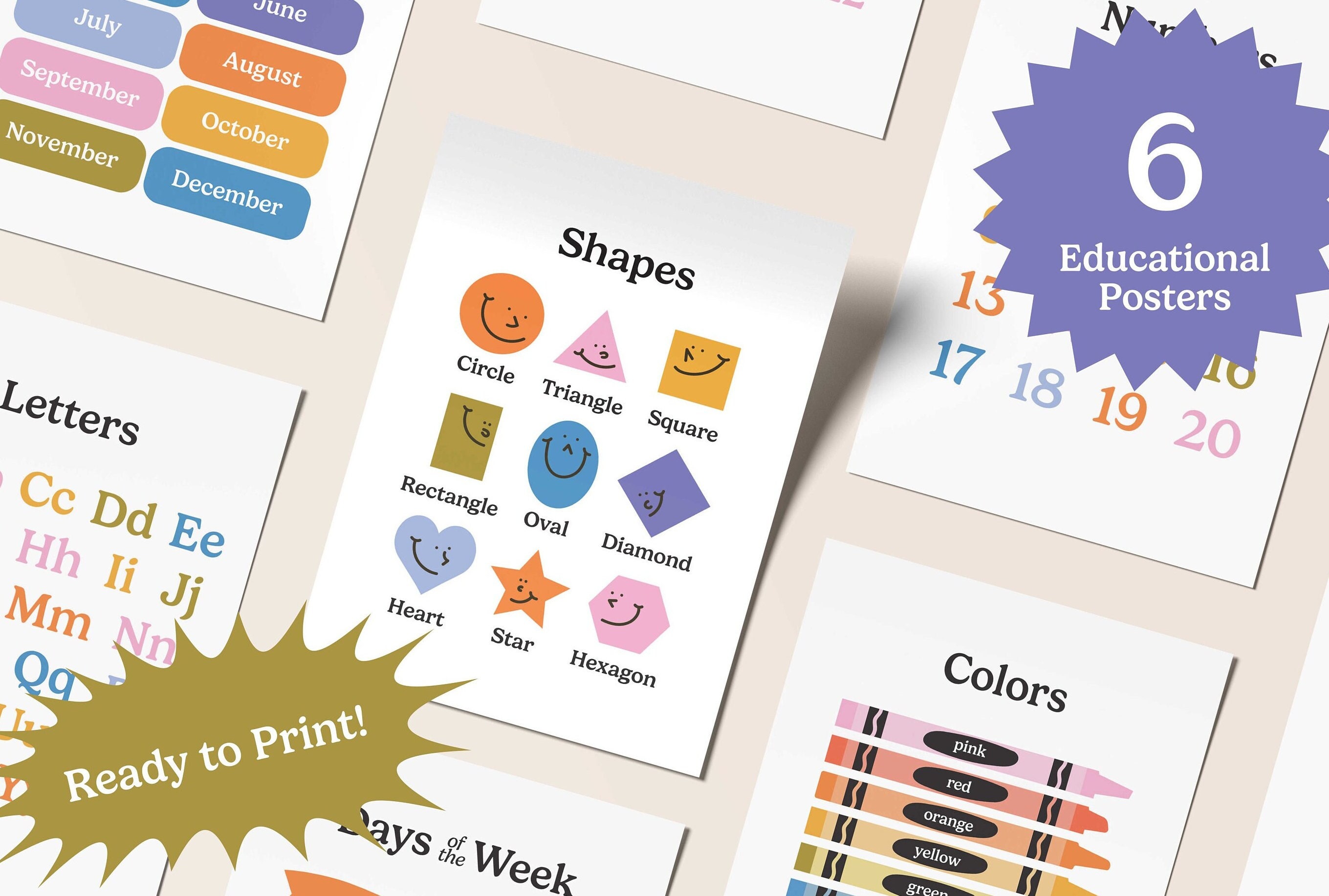 Colorful Educational Classroom Posters, Homeschool Printables, Digital ...