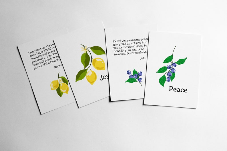 Fruits of the Spirit Biblical Flashcards, Educational Scripture Cards ...
