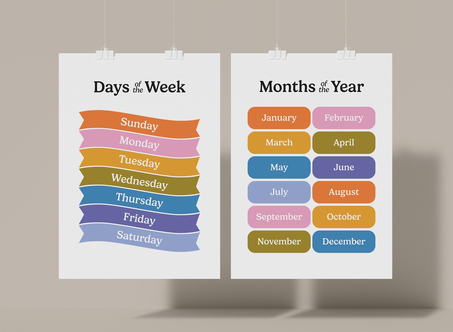 Colorful Educational Classroom Posters, Homeschool Printables, Digital ...