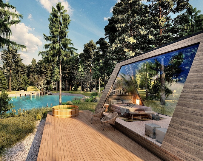 Cabin/tiny Home Plan, 628 SF. Cottage Style House Blueprints - Etsy Canada