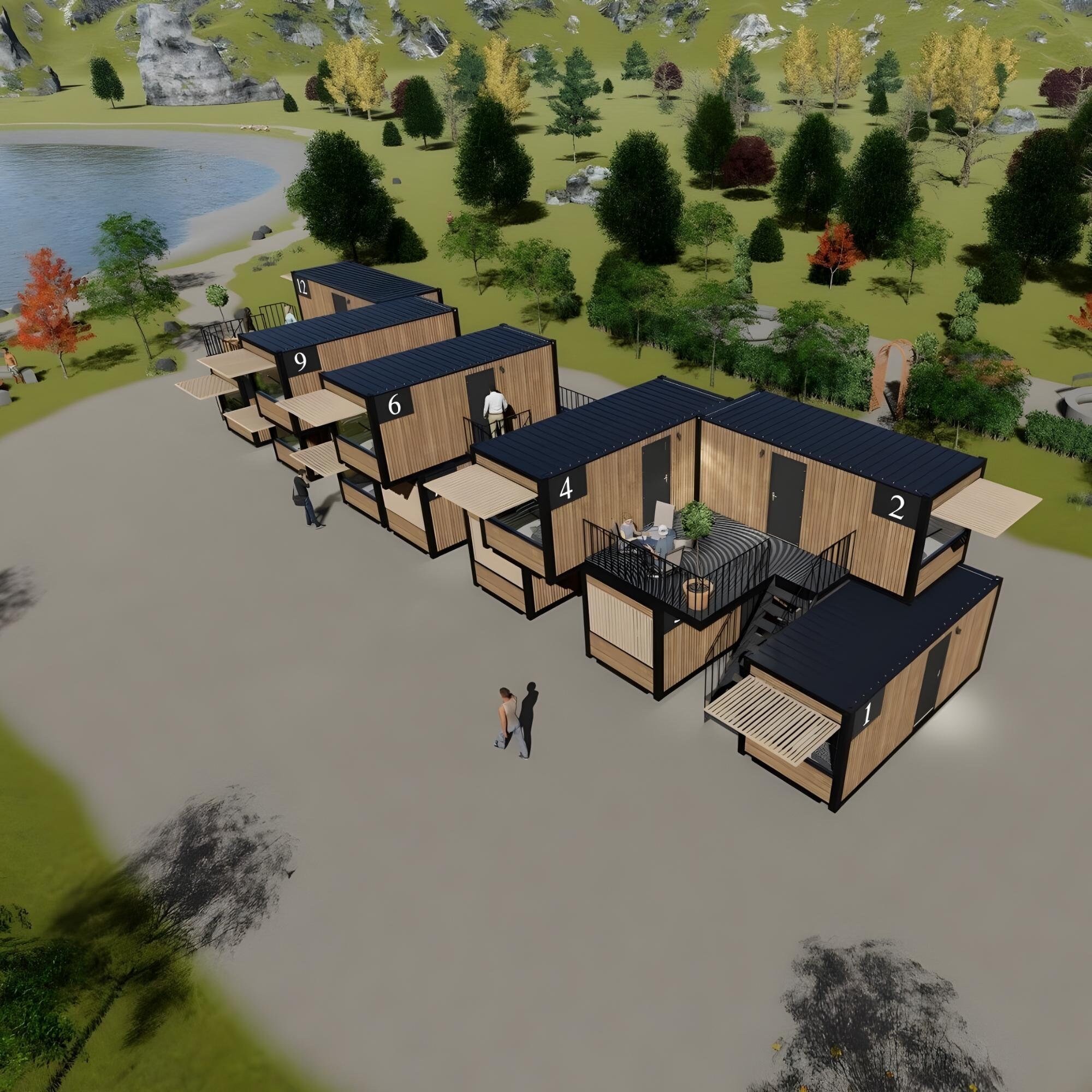 Container Hotel Module 12 Units - 2.5m X 6m , Modern Floor Plans ...