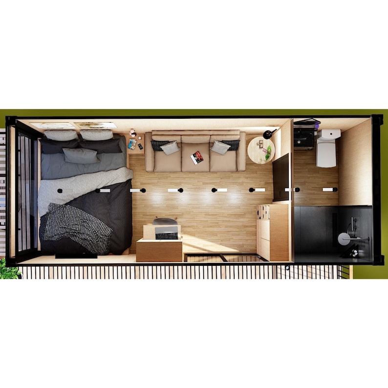 Container Hotel Modul 4 Units 2.5m X 6m , Modern Floor Plans, Container ...