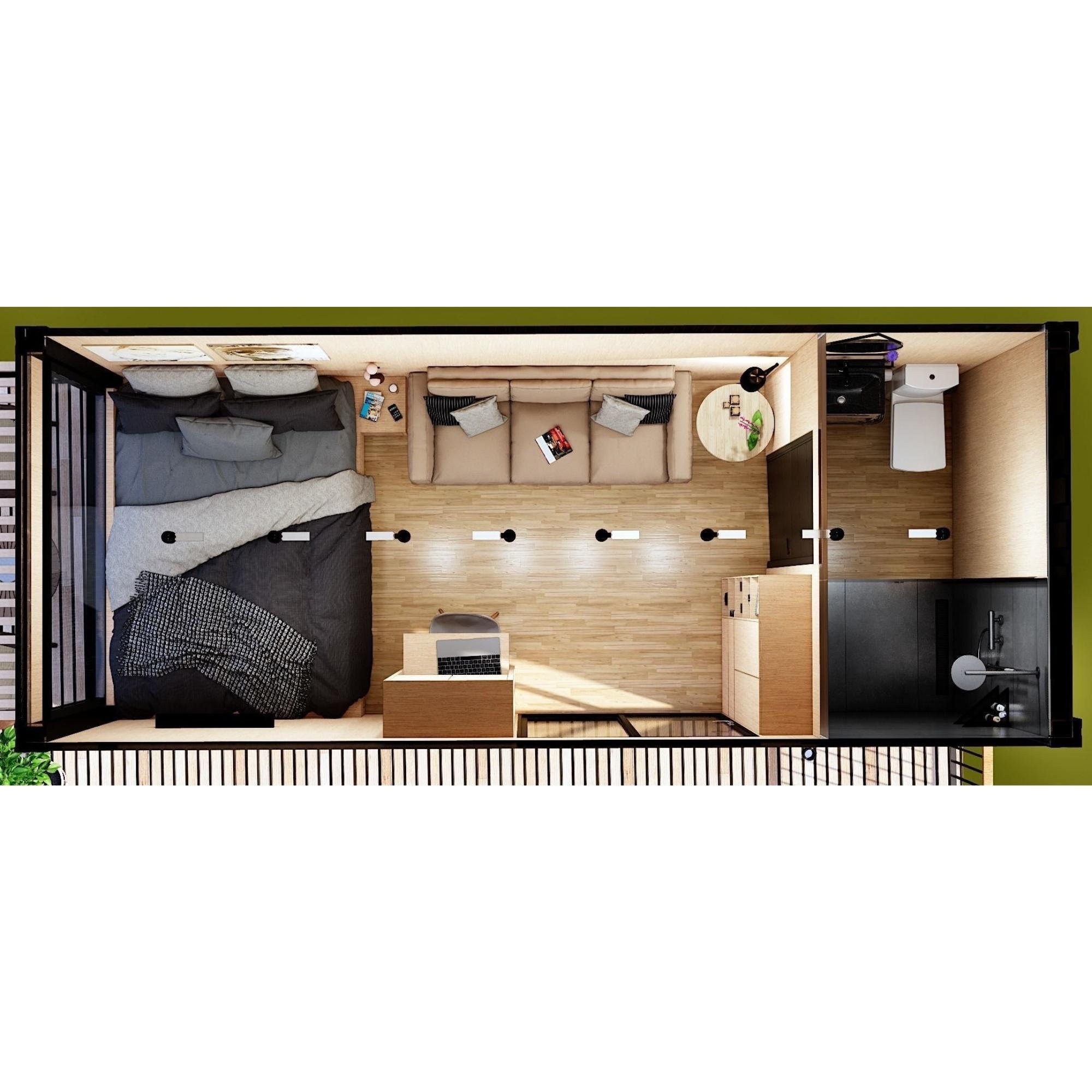 Container Hotel Modul 4 Units 2.5m X 6m , Modern Floor Plans, Container ...