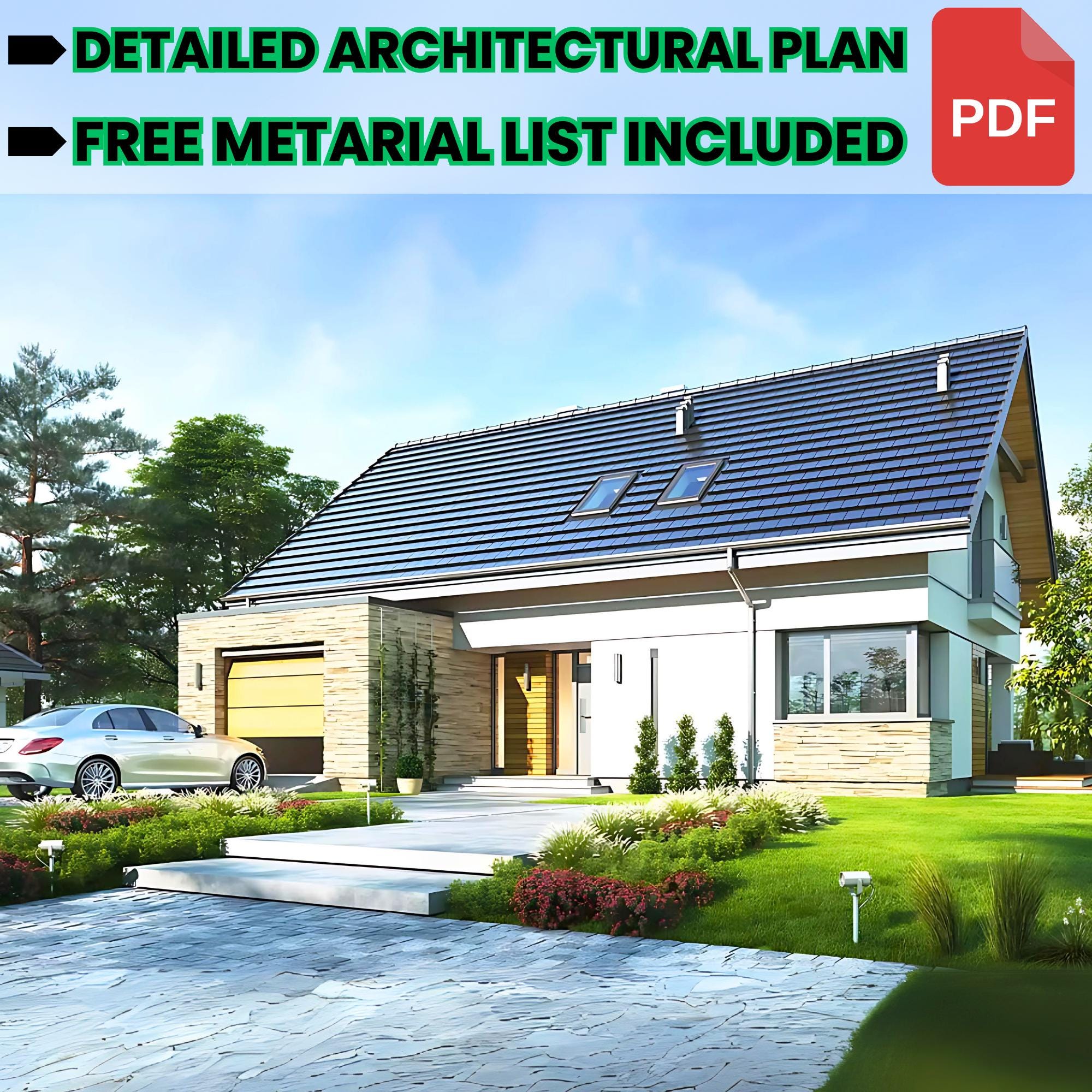 40' X 45' Modern Cabin W/ Loft Architectural Plans - Etsy