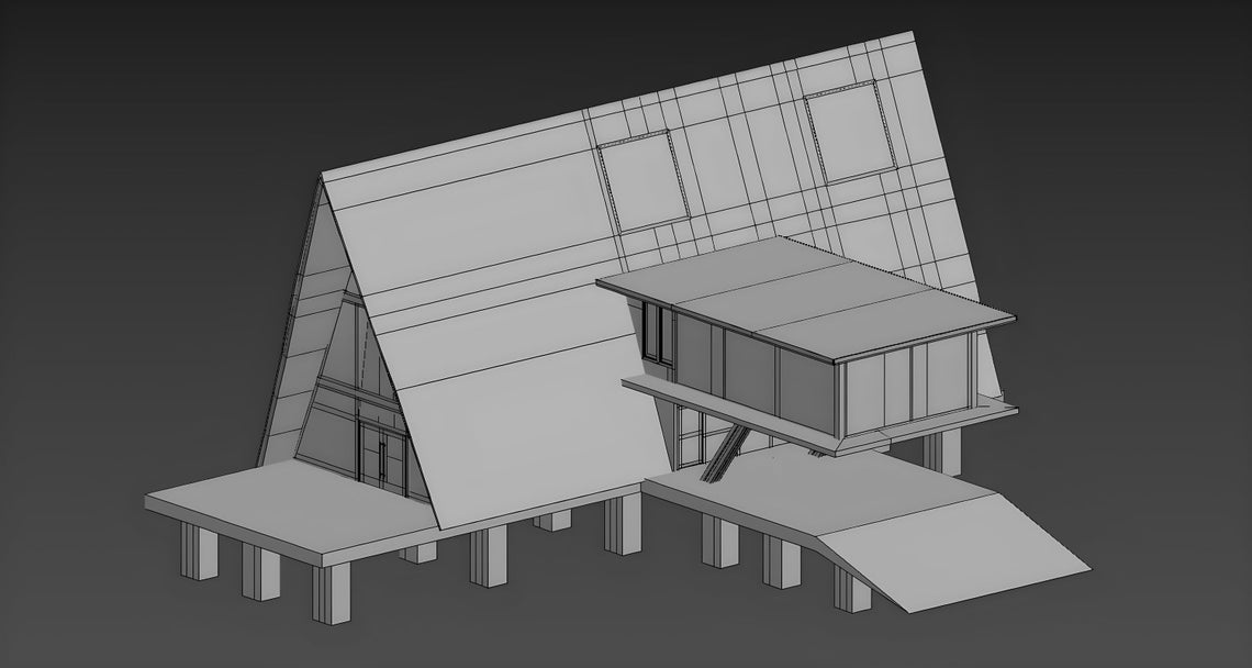 A-frame Cabin Design Modern Home Blueprint - Etsy