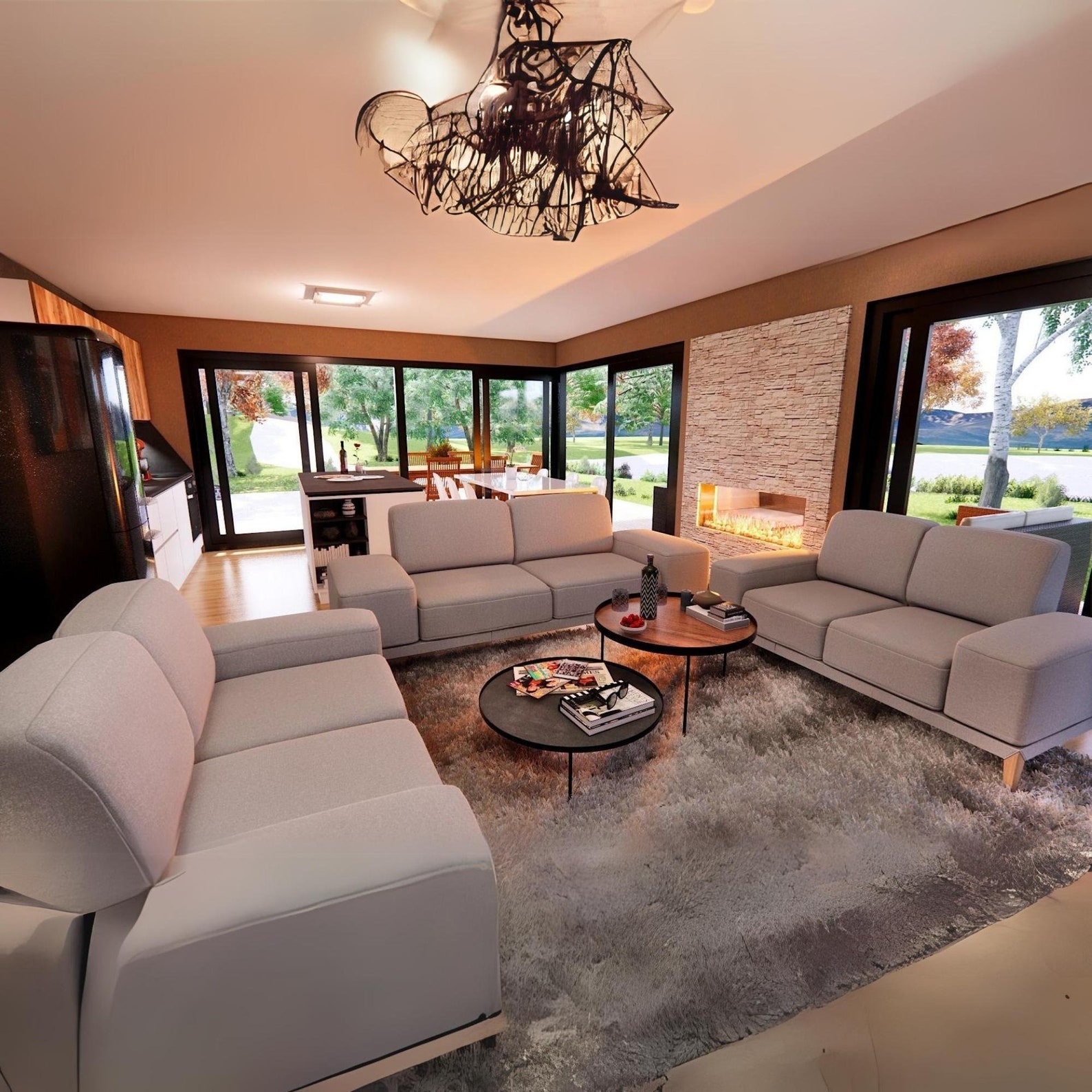 Family Mountain House Plan 11m X 13m - Modern Floor Plans, 3 Bedroom ...