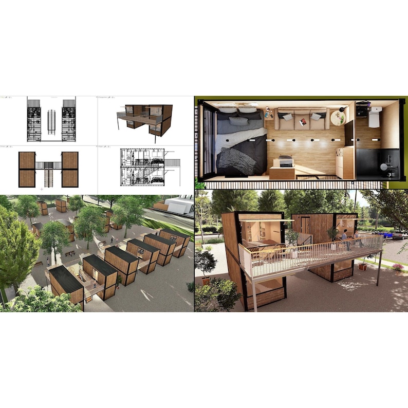 Container Hotel Modul 4 Units 2.5m X 6m , Modern Floor Plans, Container ...