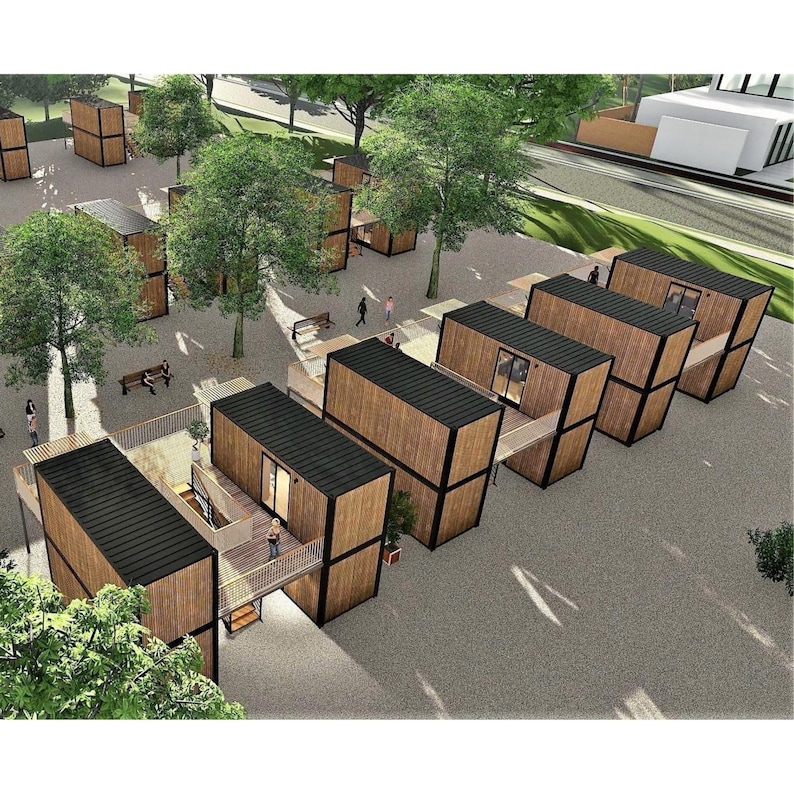 Container Hotel Modul 4 Units 2.5m X 6m , Modern Floor Plans, Container Hotel Design Plan W ...