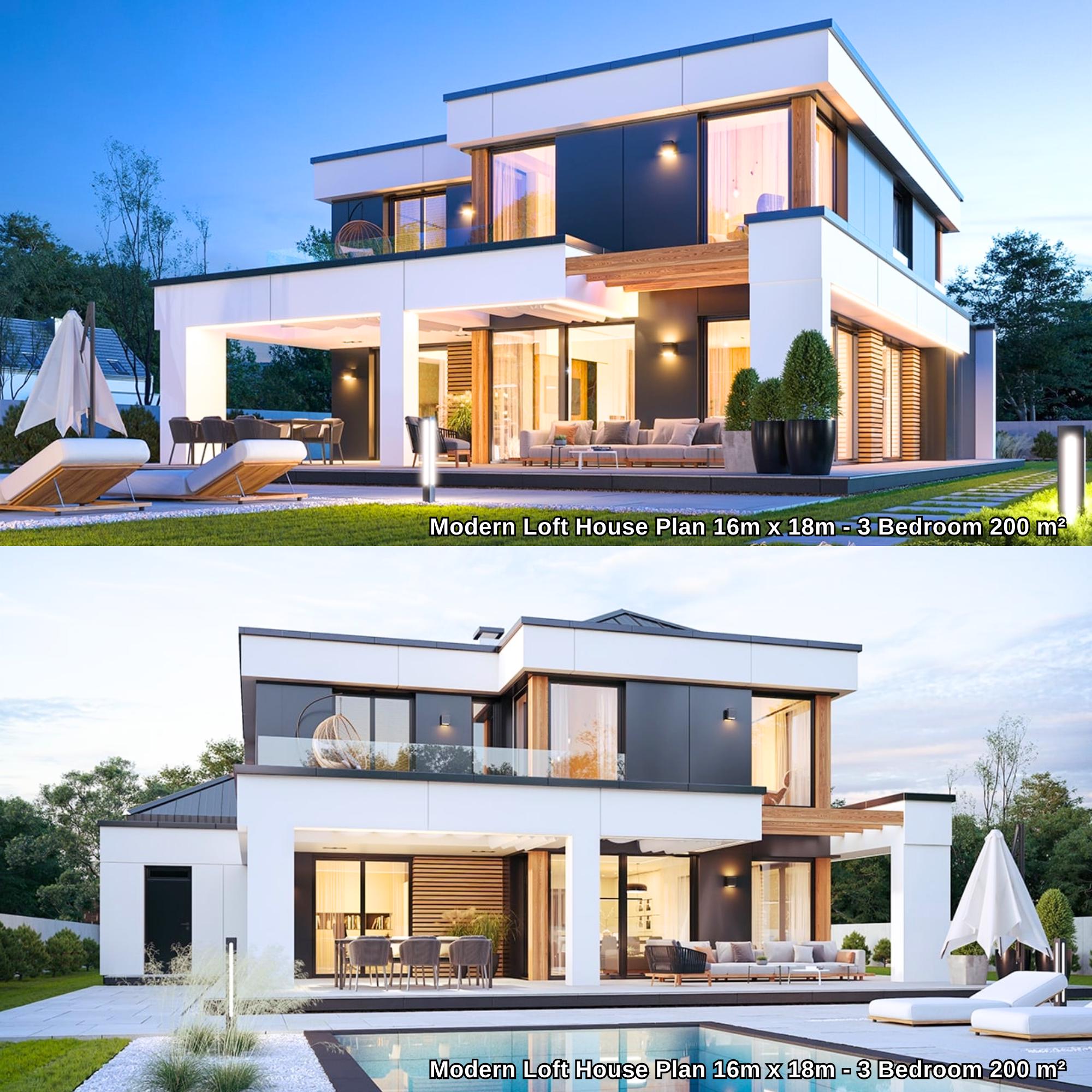 Modern House Plan -15m X 23m, 4 Bedrooms, 410 M2 ||| 17m X 20m - 4 ...