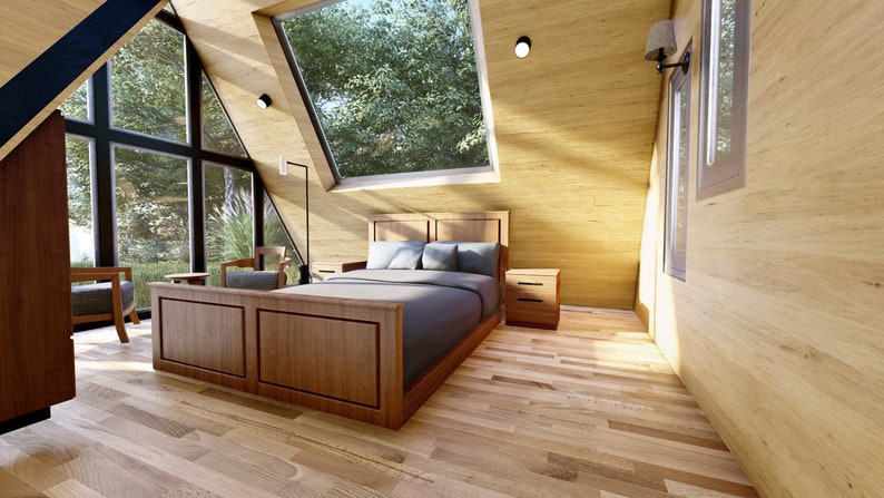 Tiny Twin A-frame Cabin DIY Plans 8x18 Modern Cabin House Architectural ...