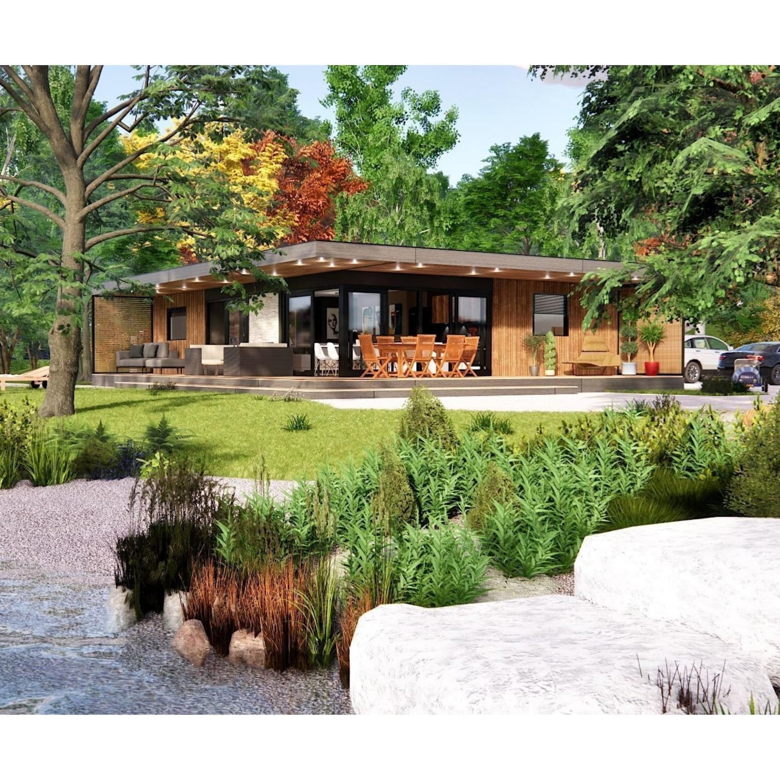 Family Mountain House Plan 11m X 13m - Modern Floor Plans, 3 Bedroom ...