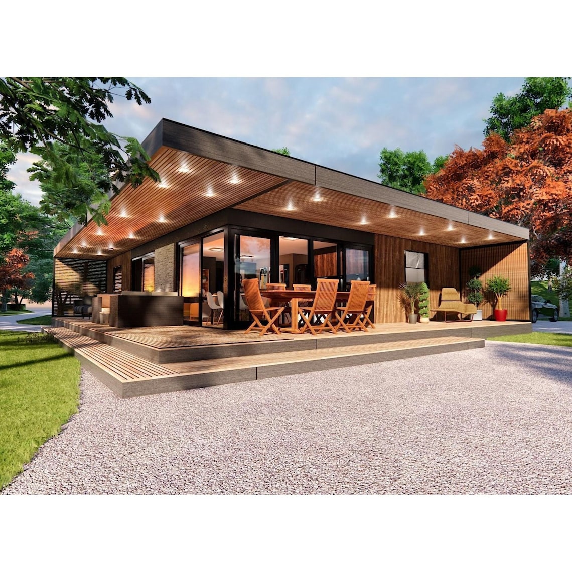 Family Mountain House Plan 11m X 13m - Modern Floor Plans, 3 Bedroom ...