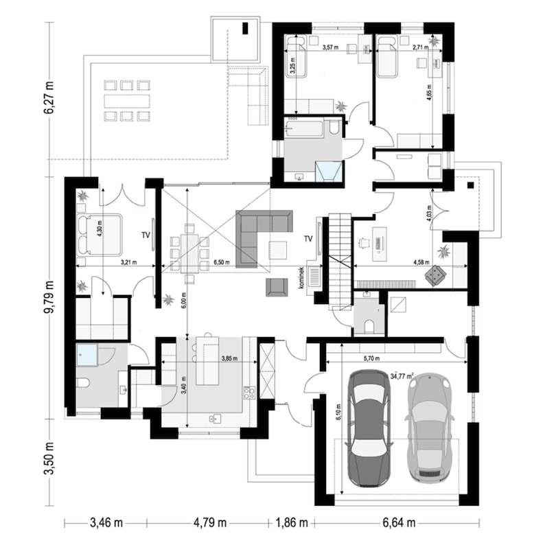 55ft X65ft -luxury One-story Villa Architectural Design -modern and ...