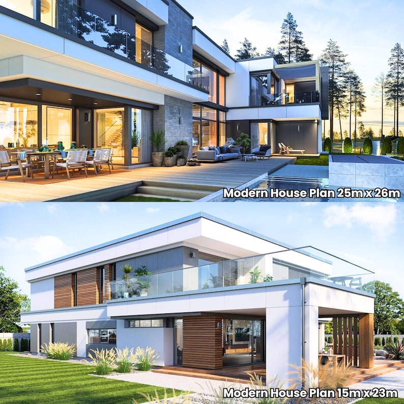 Modern House Plans 25m X 26m | 15m X 23m / 5 Bedroom 543 M2 | 4 ...
