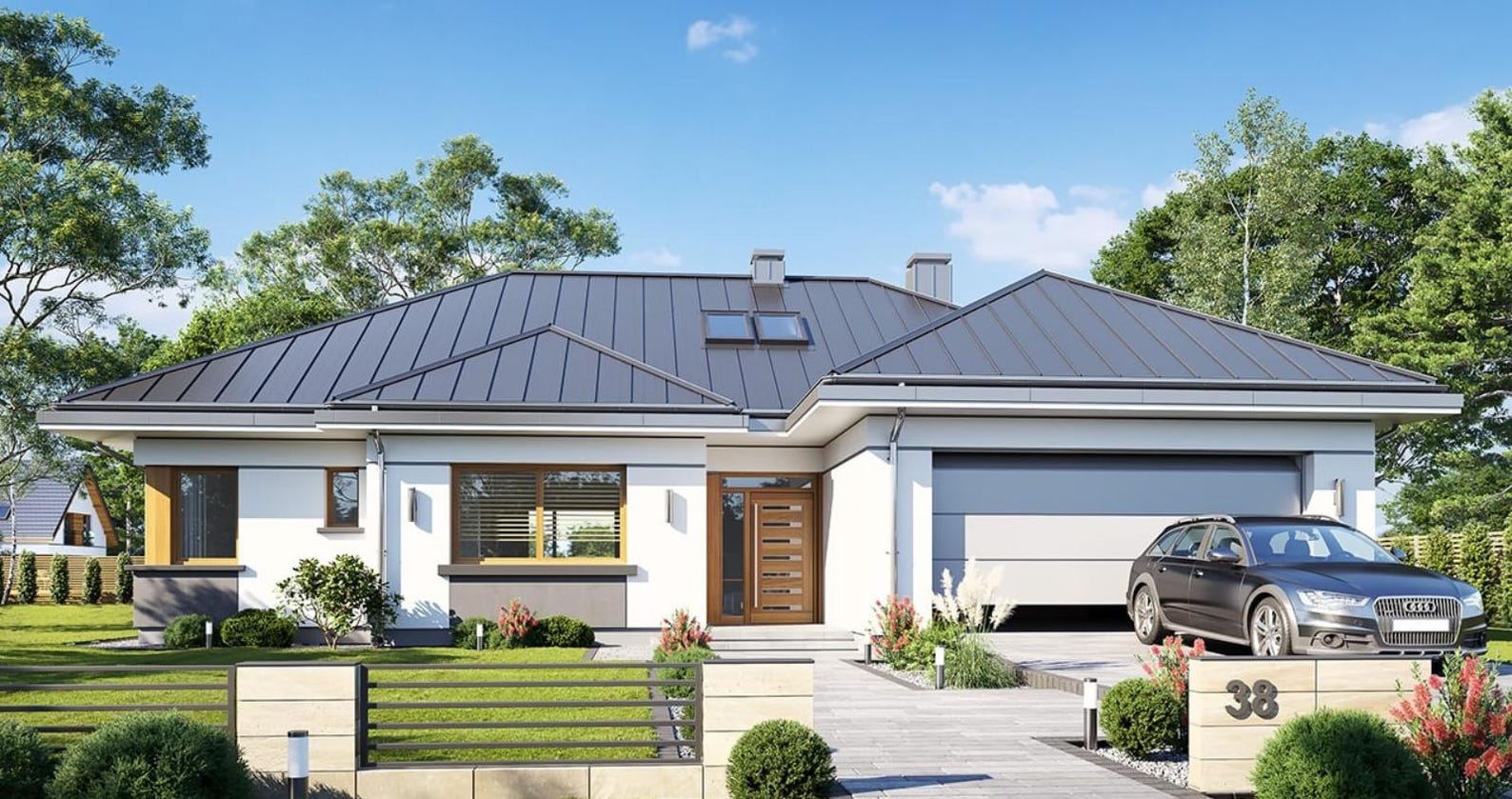 55ft X65ft -luxury One-story Villa Architectural Design -modern and ...