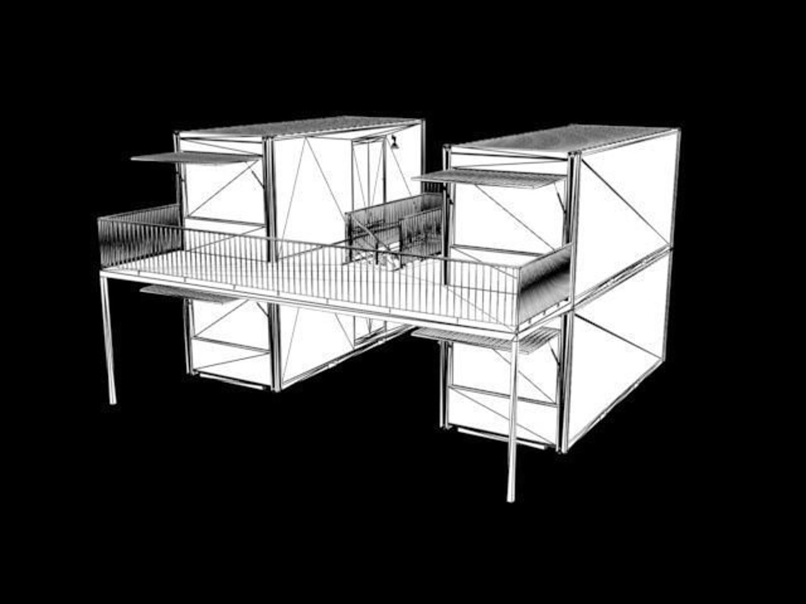 Container Hotel Modul 4 Einheiten 2,5 m x 6 m, Moderne Grundrisse ...