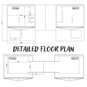 Full Detailed Double Tiny House Plan With Bridge 7m X 9m - Modern Floor ...
