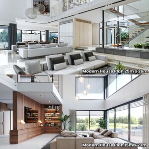 Modern House Plans 25m X 26m | 15m X 23m / 5 Bedroom 543 M2 | 4 ...