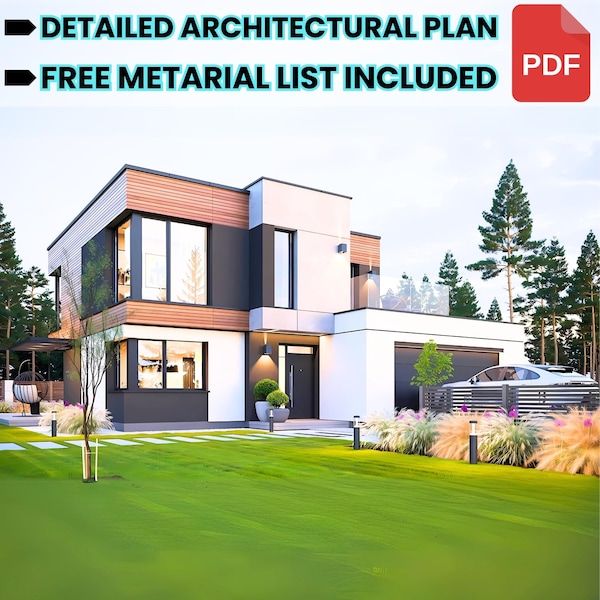 Contemporary Morden House Plan 16m X 18m- Modern Floor Plans, 3 Bedroom ...